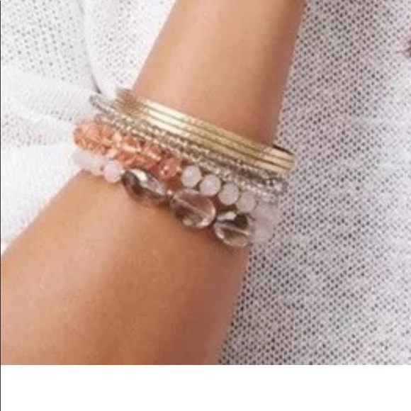 LOFT | Jewelry | Nwt Loft Mixed Bead Stretch Bracelet Set 36086 | Poshmark
